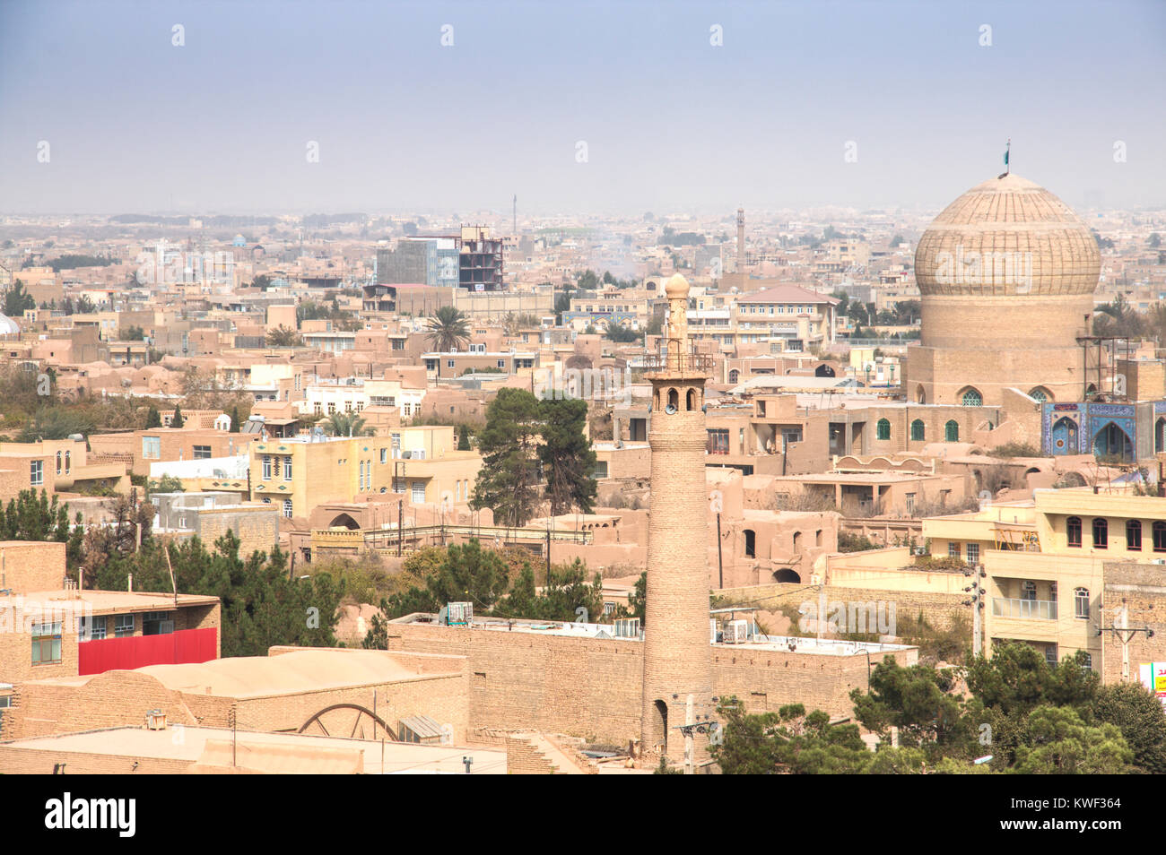 View over the ancient city of Meybod in Iran from the Narin Qal”eh ...