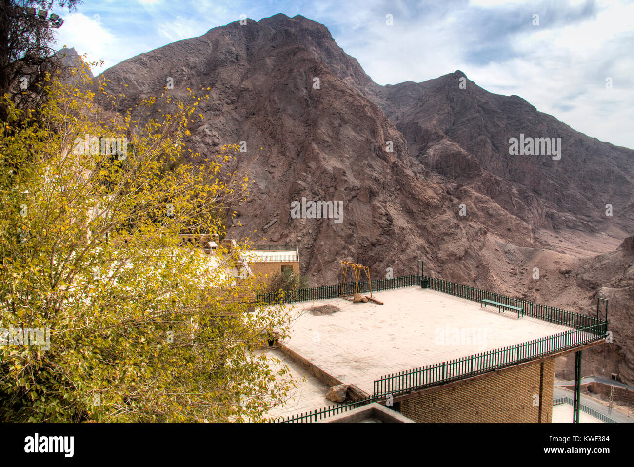 The Zoroastrian fire temple Chak Chak near the ancient city Yazd in ...