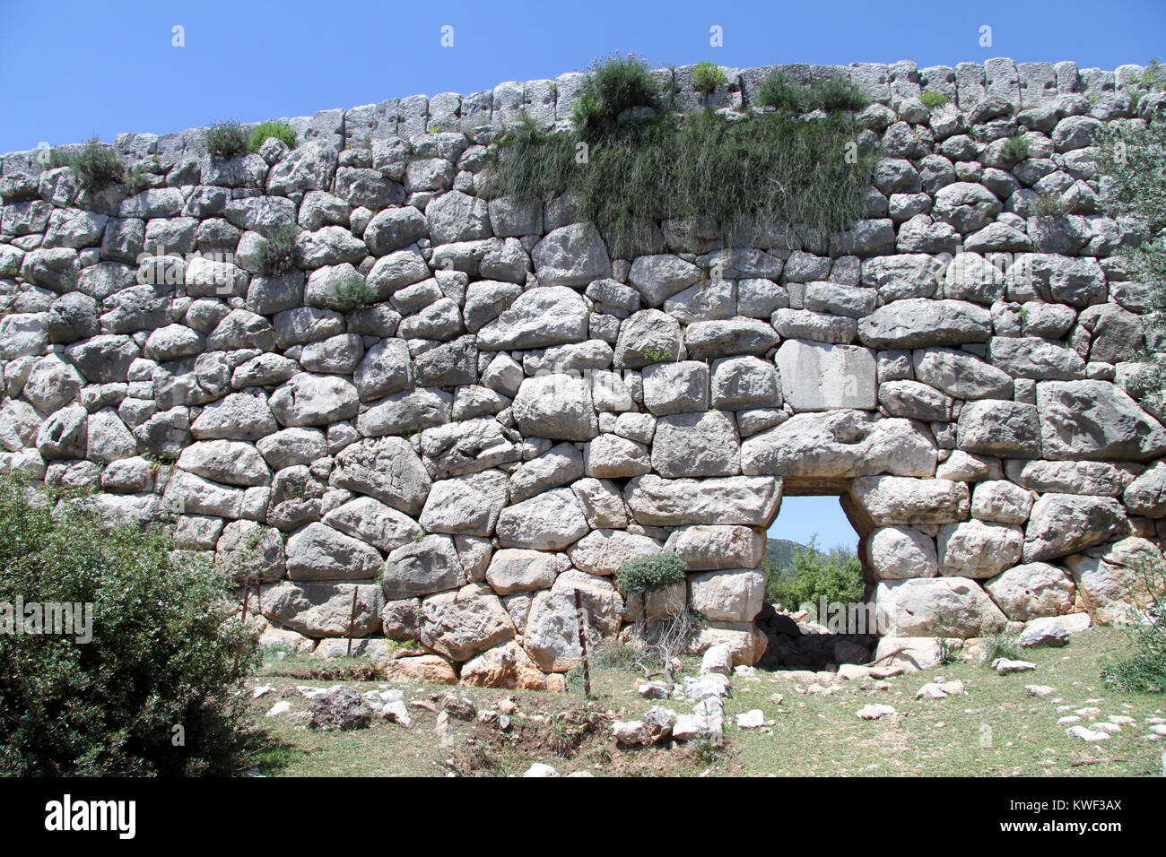 Stone wall of Patara aqueduct in Turkey Stock Photo - Alamy