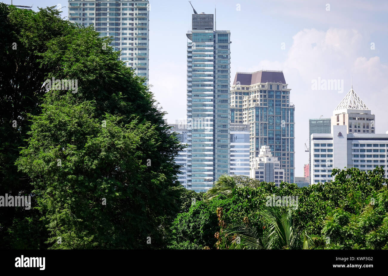 Manila, Philippines - Apr 12, 2017. Business district in Manila ...