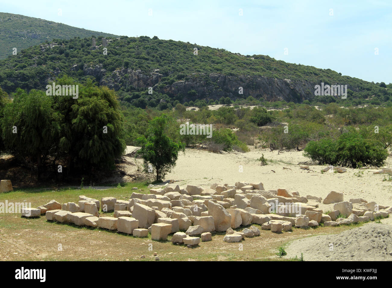 Heap of ancient stones in Patara, Turkey Stock Photo - Alamy