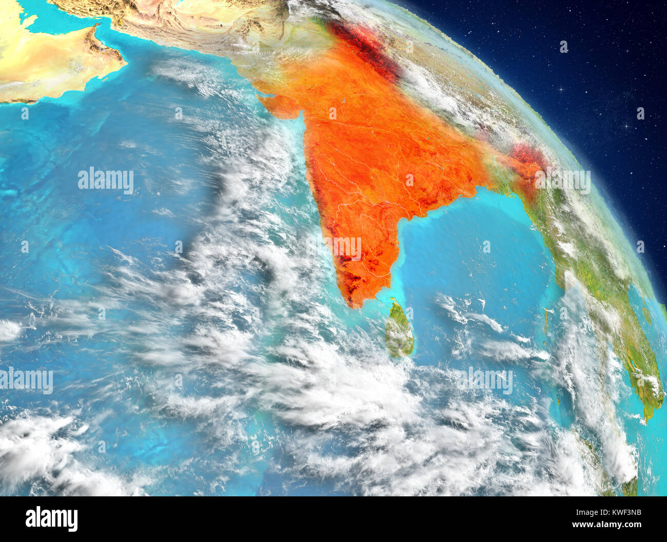 India seen from space globe hi-res stock photography and images - Alamy