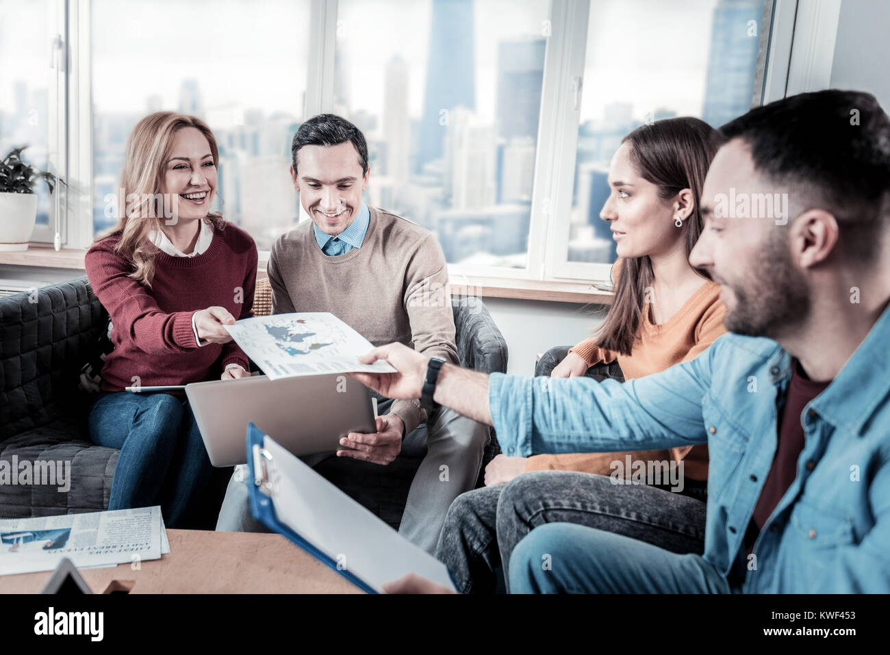 Important document. Friendly responsible pleasant office workers ...