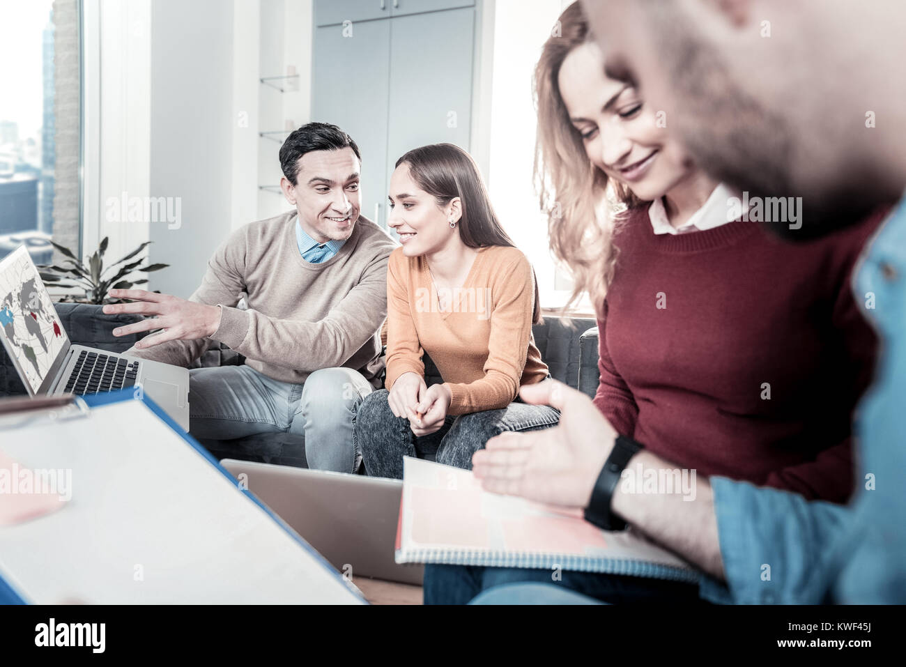 Work in pairs. Couples of responsible young perspective employees ...