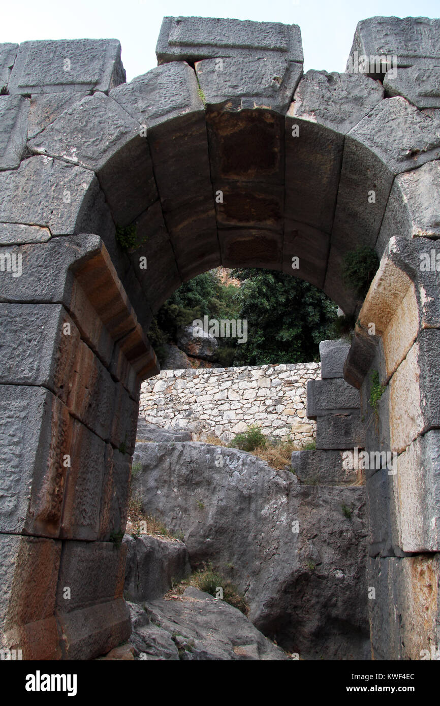 Gate of ancient theater in Myra, Turkey Stock Photo - Alamy