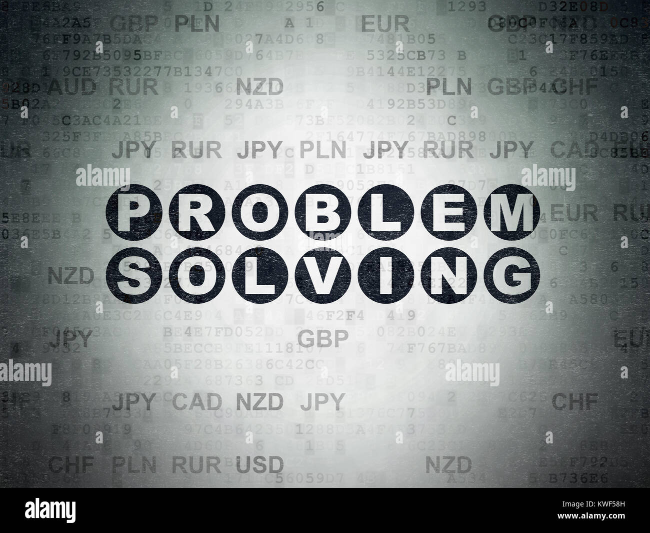Finance concept: Problem Solving on Digital Data Paper background Stock ...