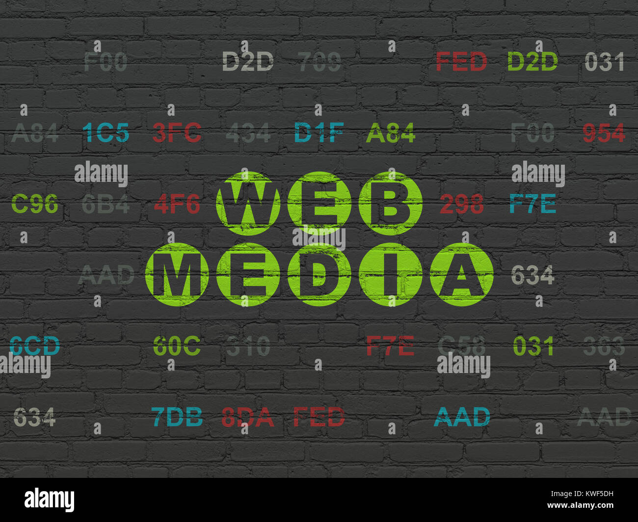 Web design concept: Web Media on wall background Stock Photo - Alamy