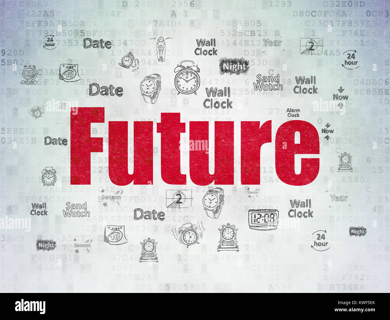 Time concept: Future on Digital Data Paper background Stock Photo - Alamy