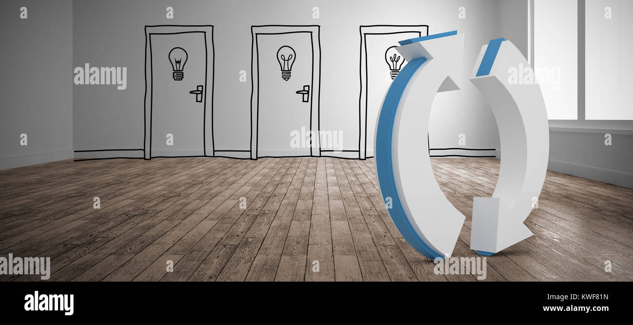 Composite image of circular arrow reset button Stock Photo - Alamy