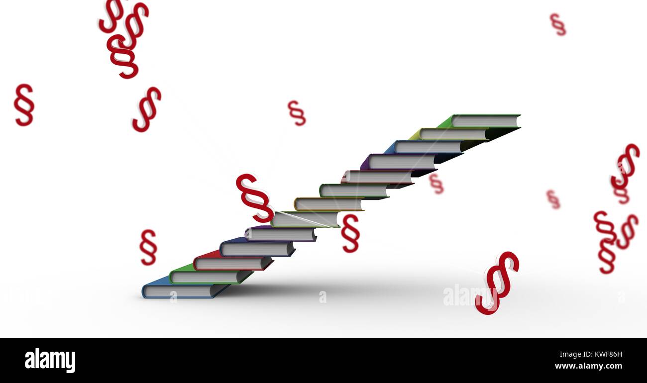 3D Section symbol icons and book staircase Stock Photo - Alamy