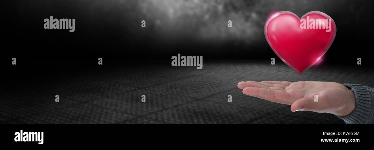 open hand and heart Stock Photo - Alamy