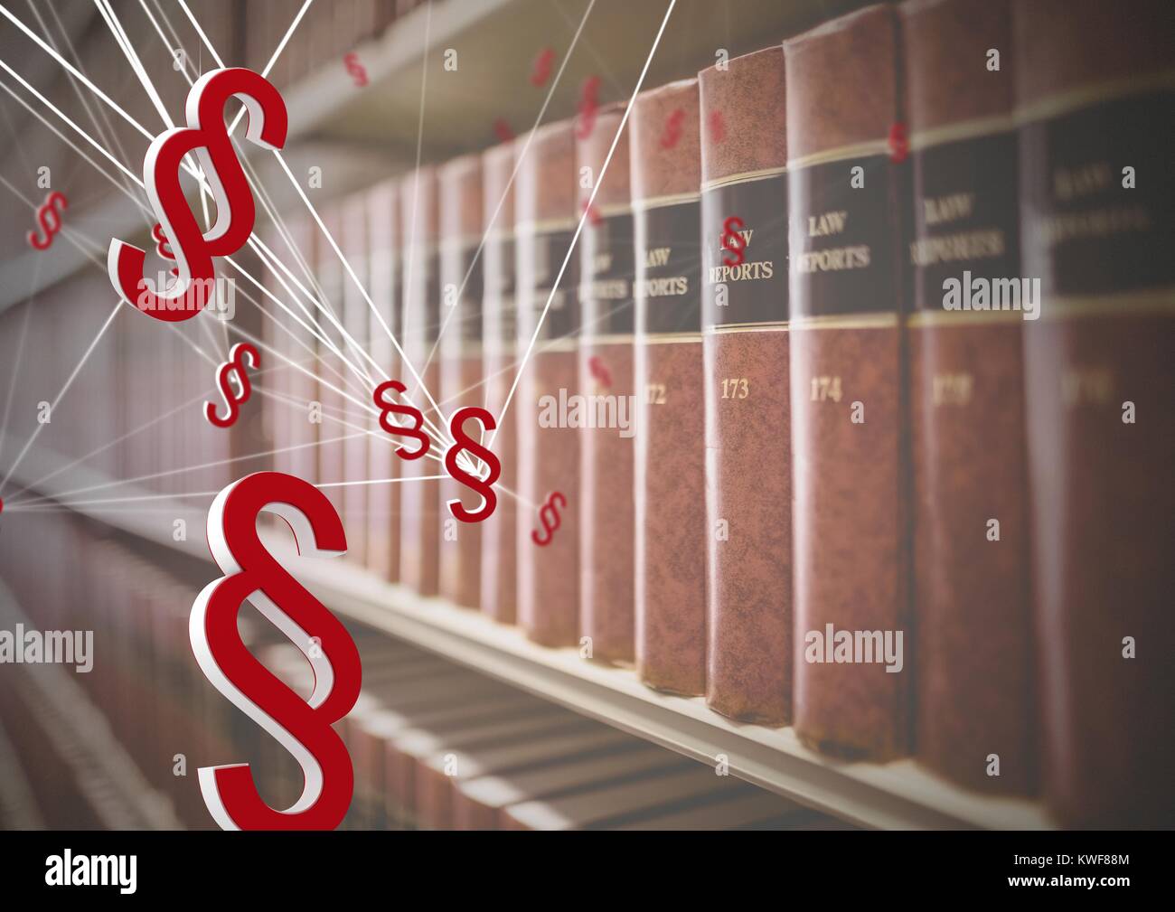 3D Section symbol icons and law books Stock Photo - Alamy