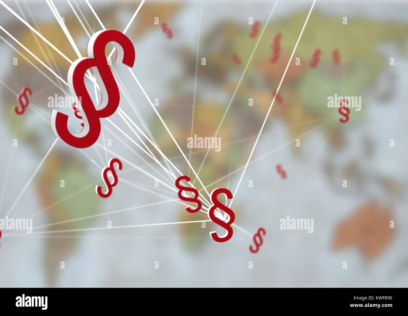3D Section Symbol icons with world map Stock Photo - Alamy