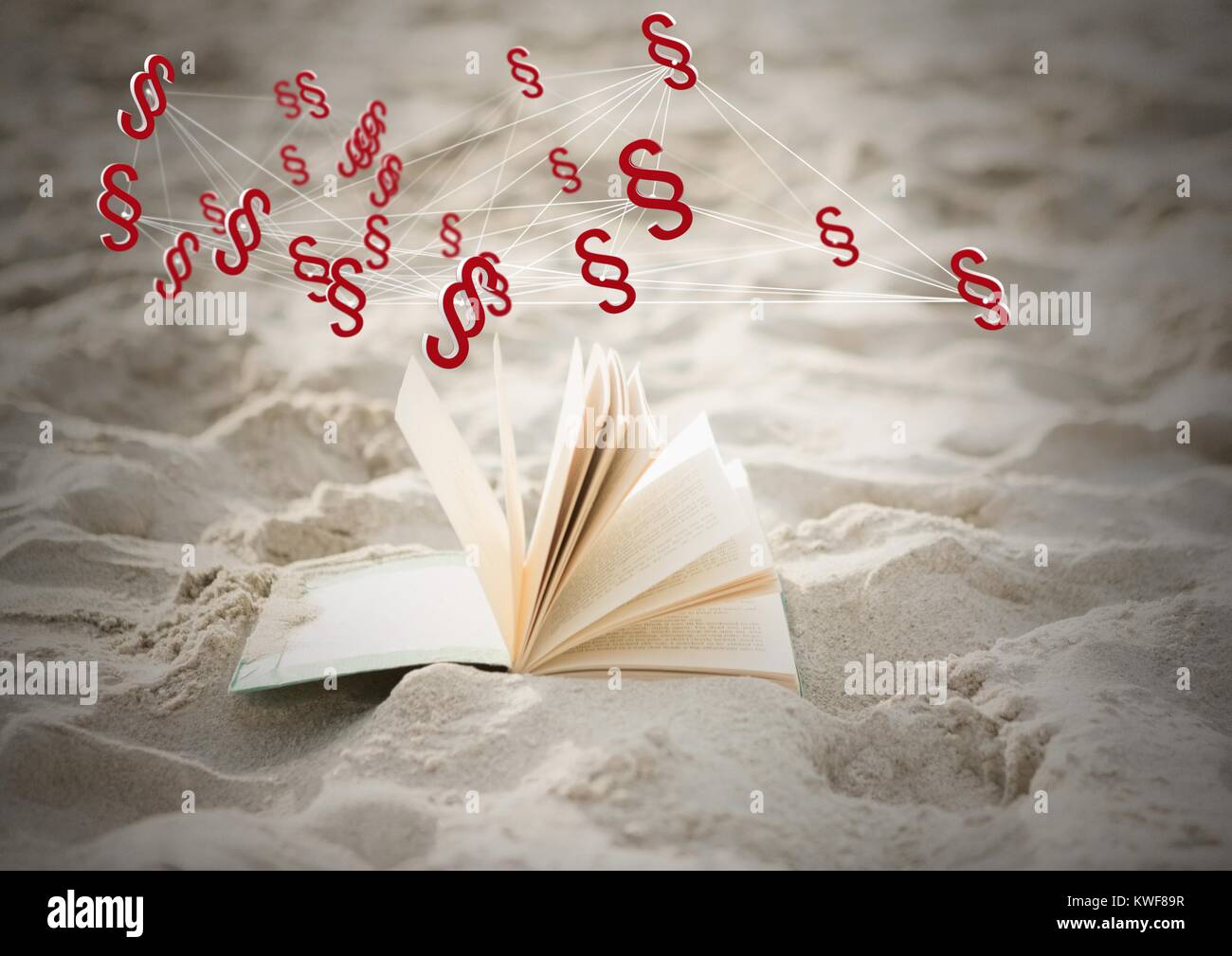 3D Section symbol icons and book in sand Stock Photo - Alamy