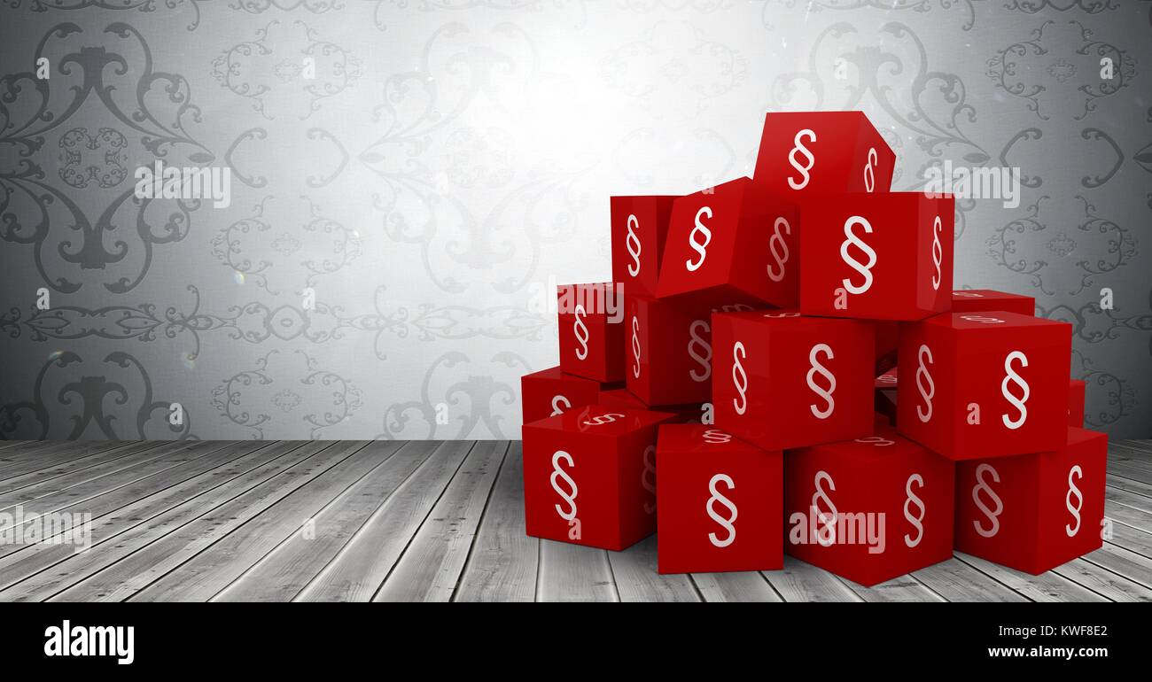 3D Section icons on floor in room Stock Photo - Alamy