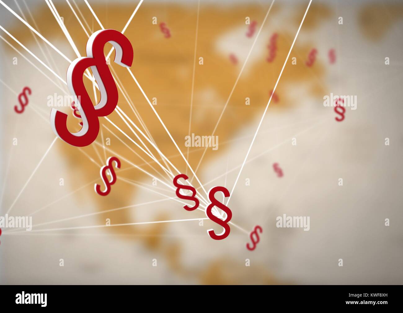 3D Section Symbol icons with world map Stock Photo - Alamy