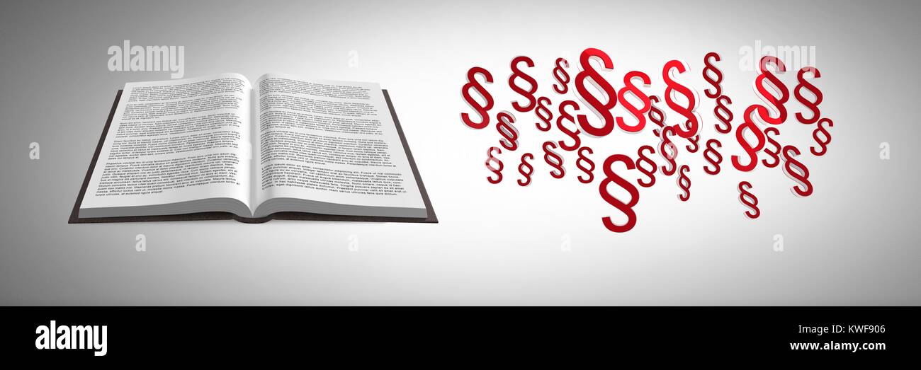 3D Section symbol icons and open book Stock Photo - Alamy