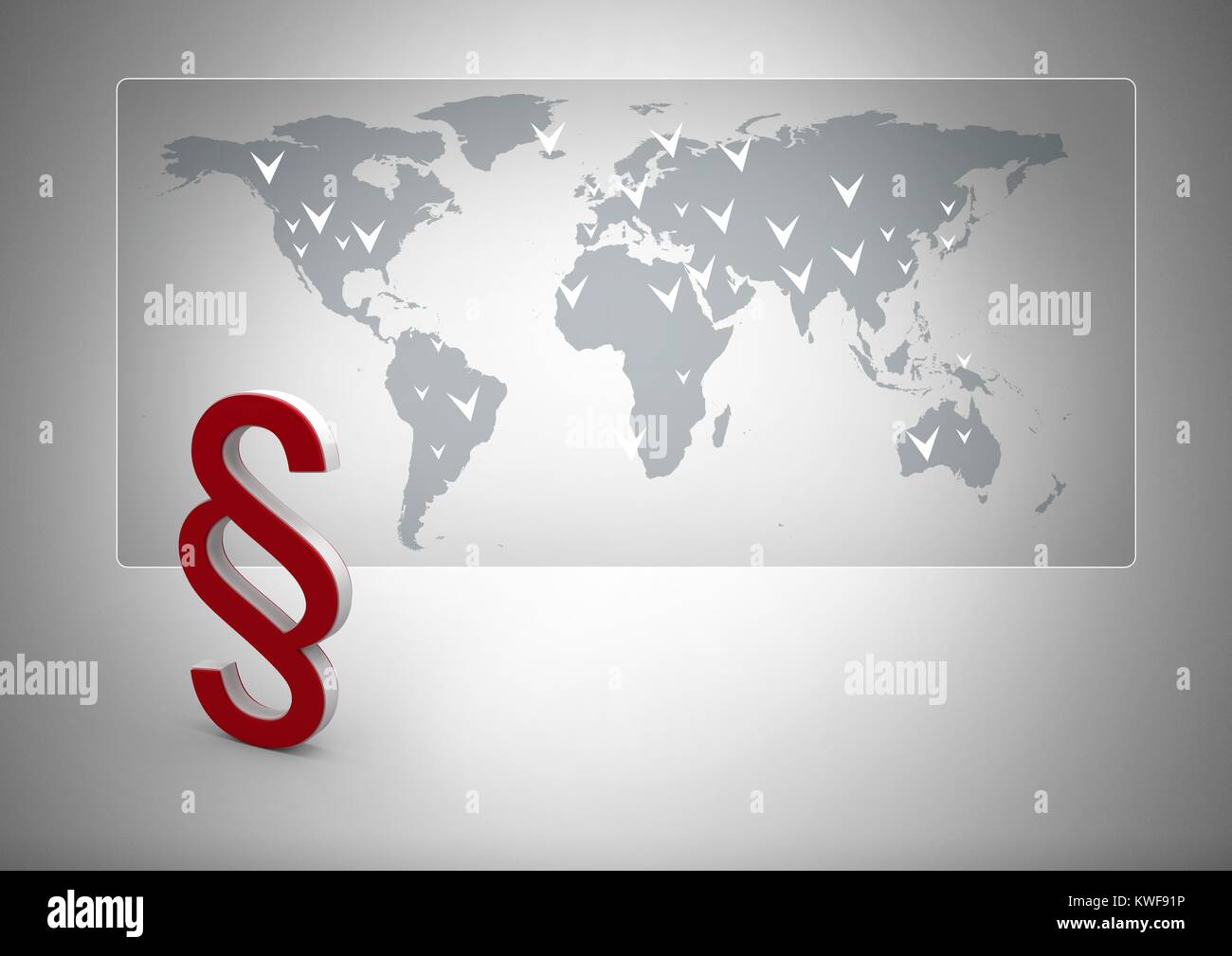 3D Section Symbol icon with world map Stock Photo - Alamy