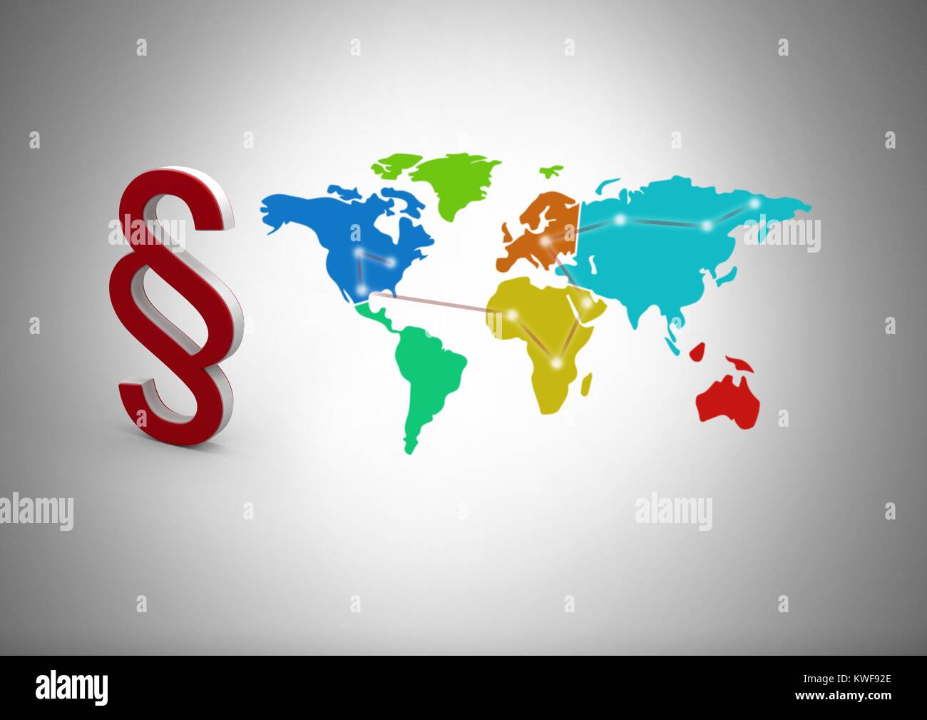 3D Section Symbol icon with world map Stock Photo - Alamy