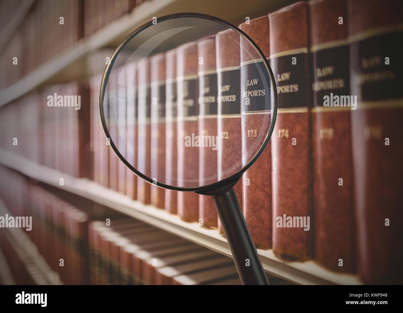 3D Magnifying glass over books Stock Photo - Alamy