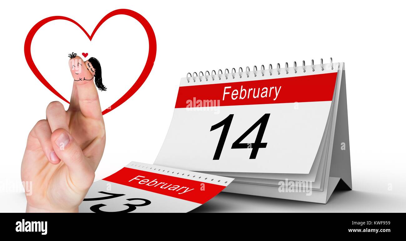 14 february calendar hi-res stock photography and images - Alamy