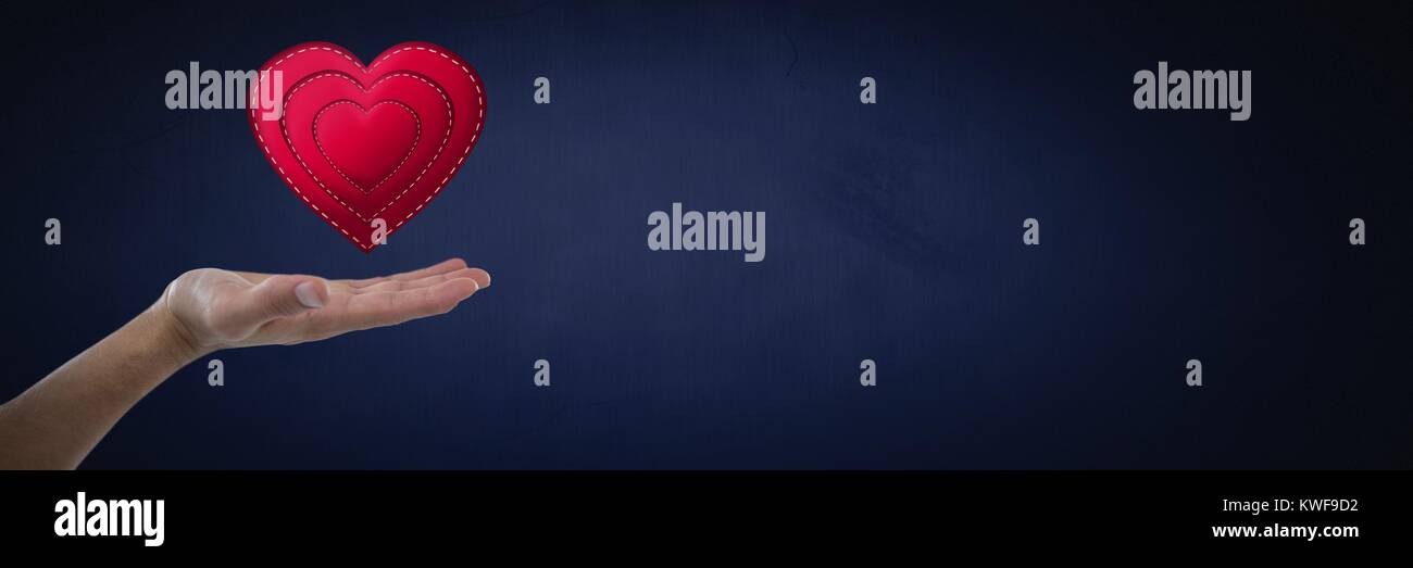 open hand and heart Stock Photo - Alamy