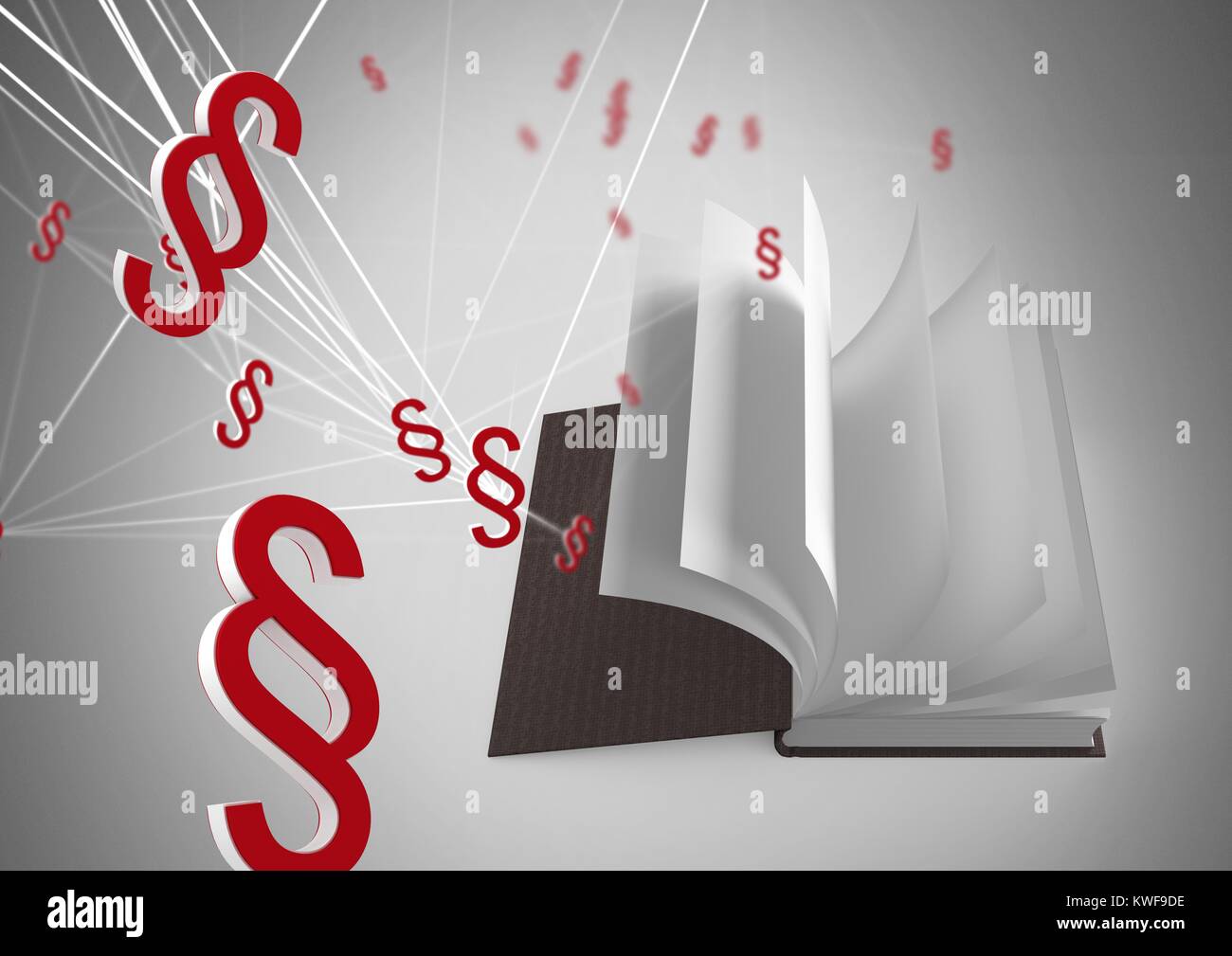 3D Section symbol icons and book turning pages Stock Photo - Alamy