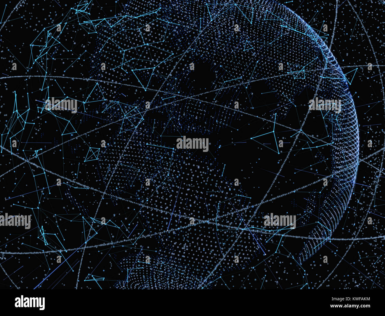 Digital World On Balck Background Stock Photo - Alamy