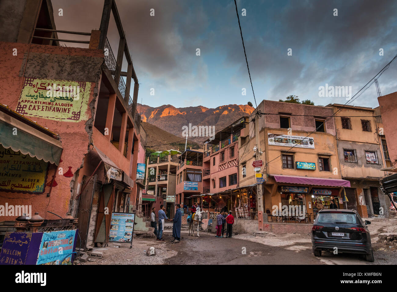 Night time street scene, Imili, High Atlas Stock Photo - Alamy