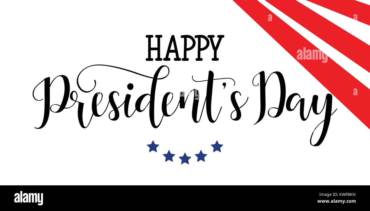 Happy President's Day hand lettering, american holiday design vector ...