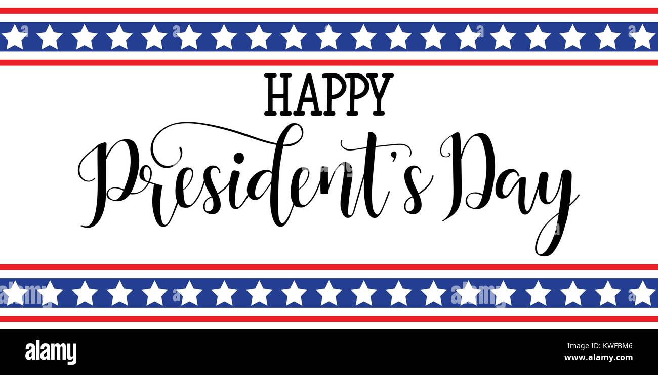 Happy President's Day hand lettering, american holiday design vector ...