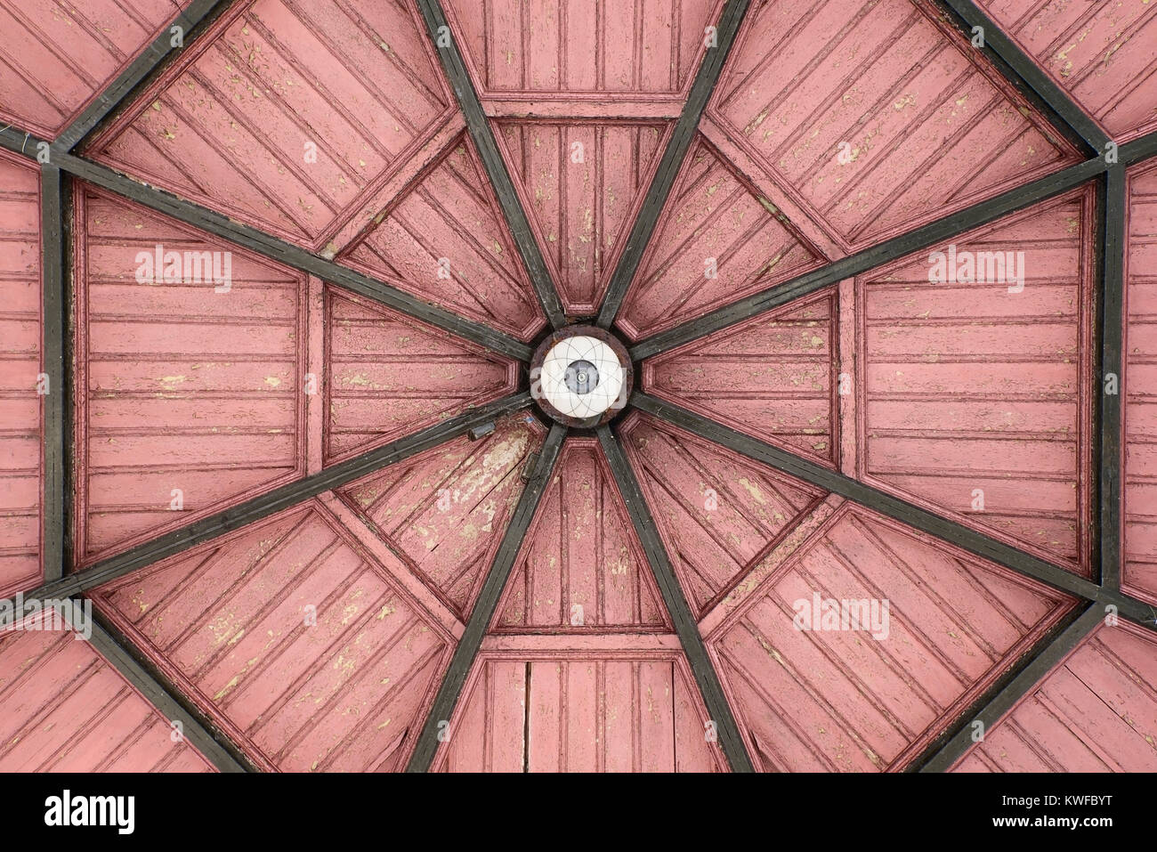 abstract background with roof tiles and beams arranged in octagonal ...