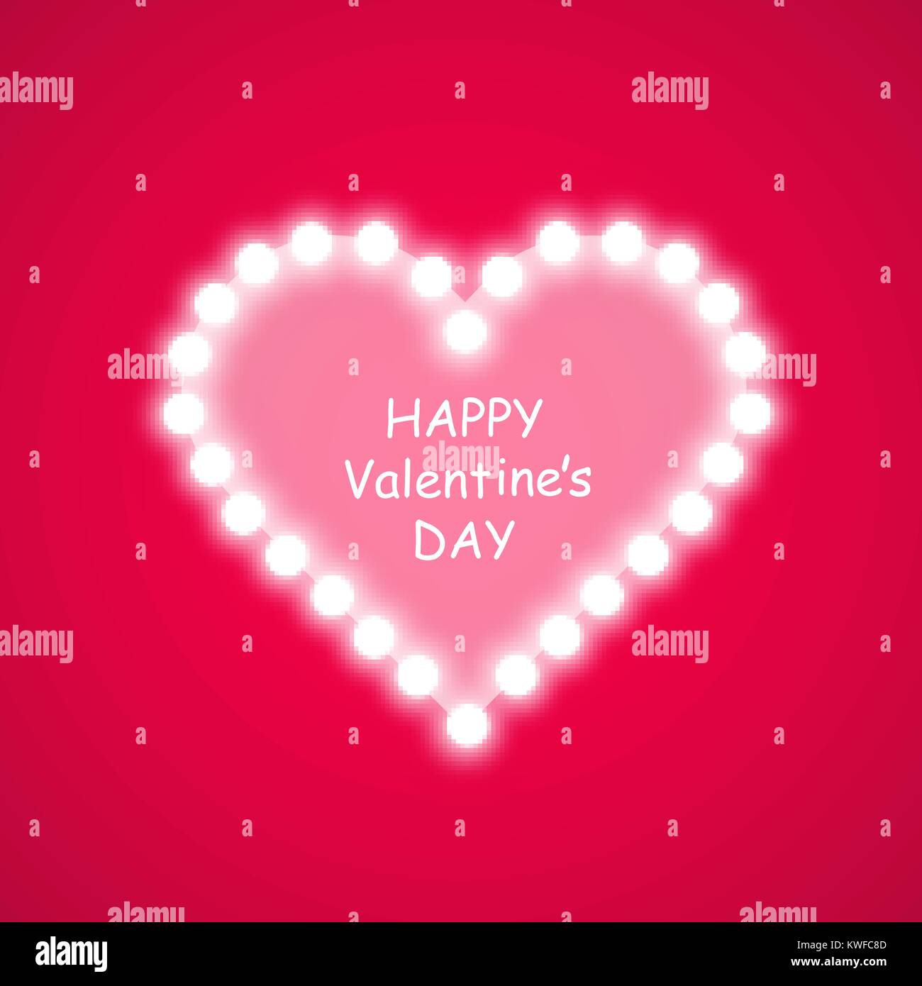 Heart of the lamps on a transparent background. Valentines day card ...