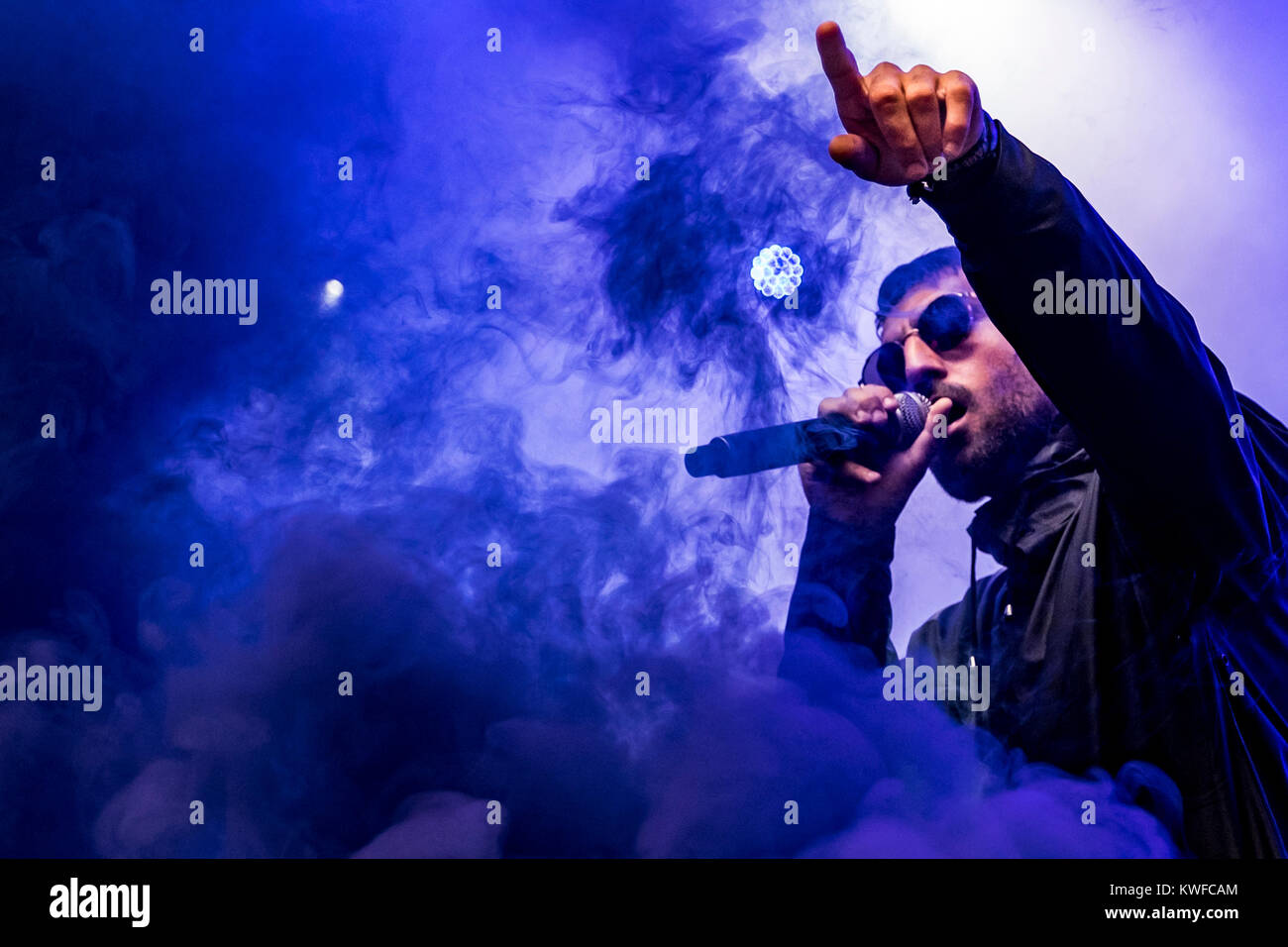 The Danish rapper Sivas (Stylized S!vas) performs a live concert at ...