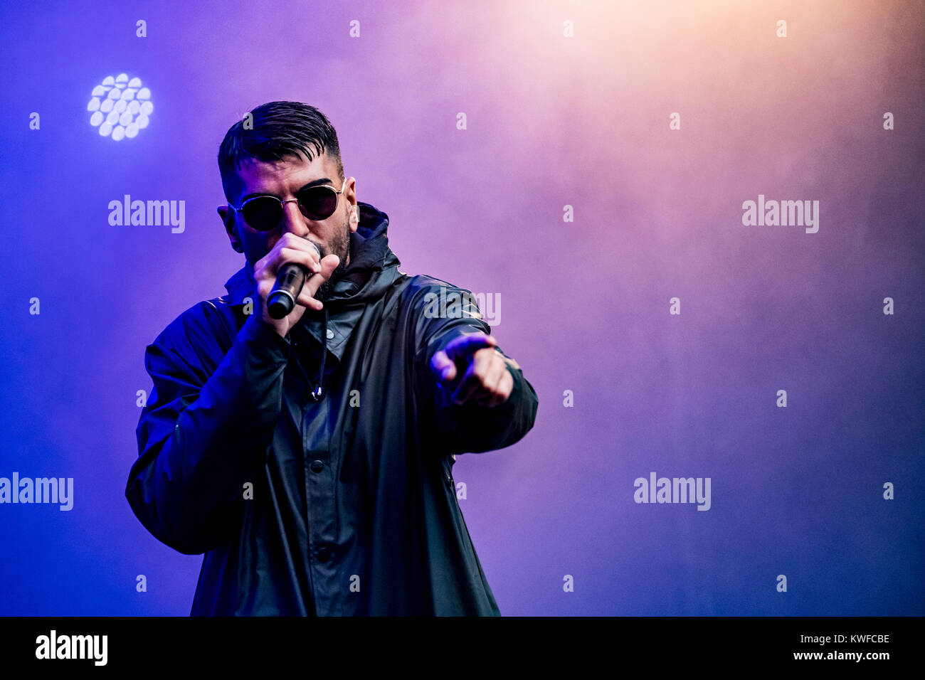 The Danish rapper Sivas (Stylized S!vas) performs a live concert at ...