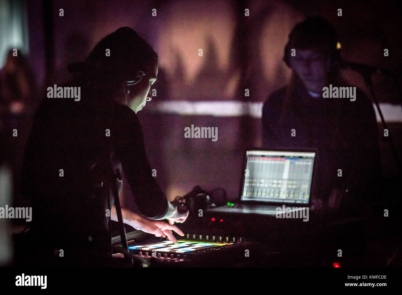 The Norwegian producer duo Smerz performs a live concert at ...