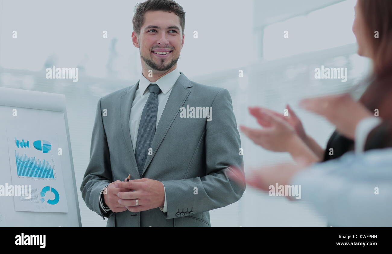Business people clapping at conference. Business presentation Stock ...