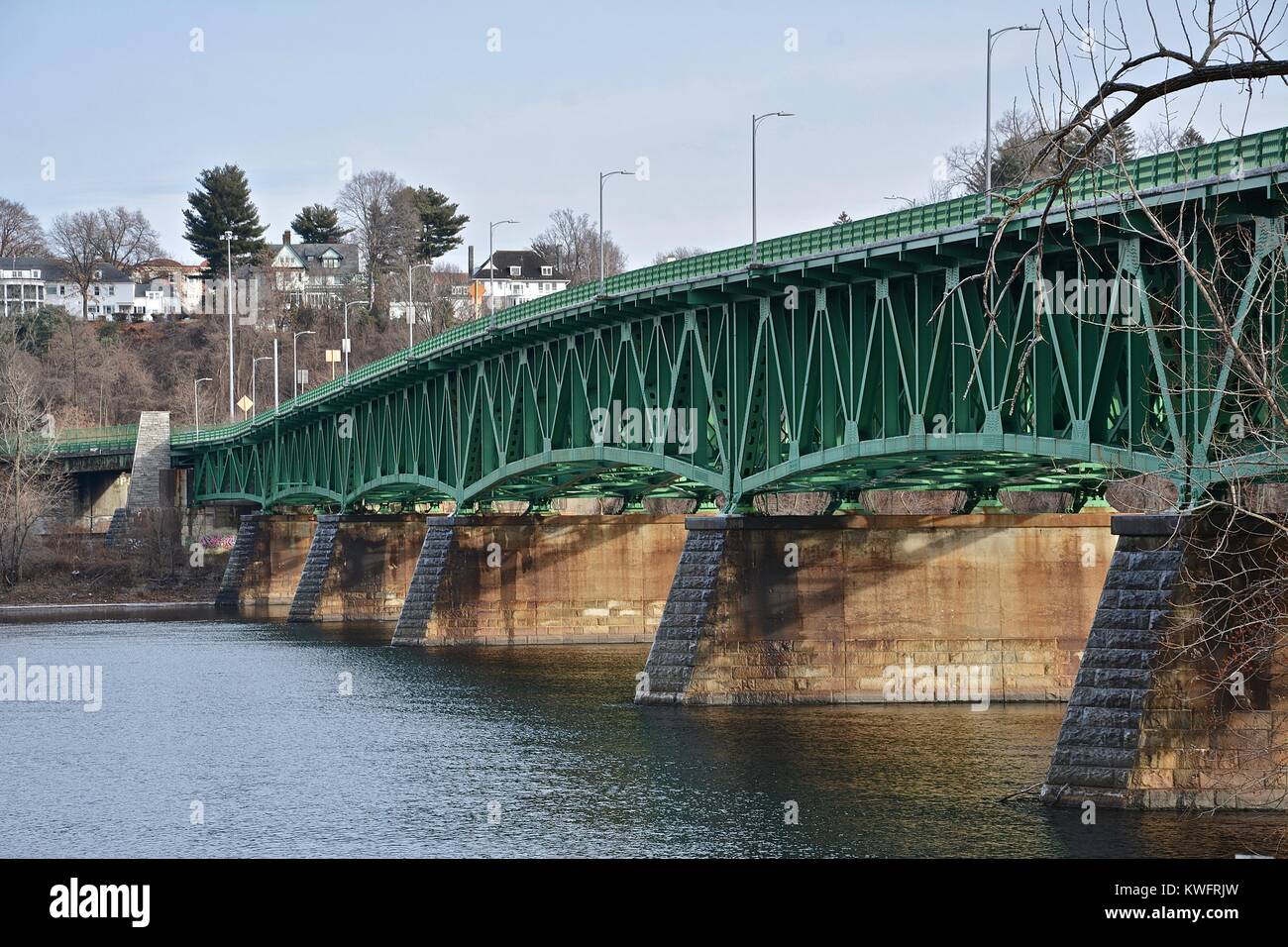 A bridge over the Connecticut River in Western Massachusetts between ...