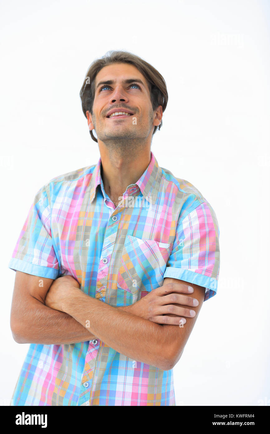 closeup. the modern man looks up Stock Photo - Alamy closeup. the modern man looks up Stock Photo - Alamy