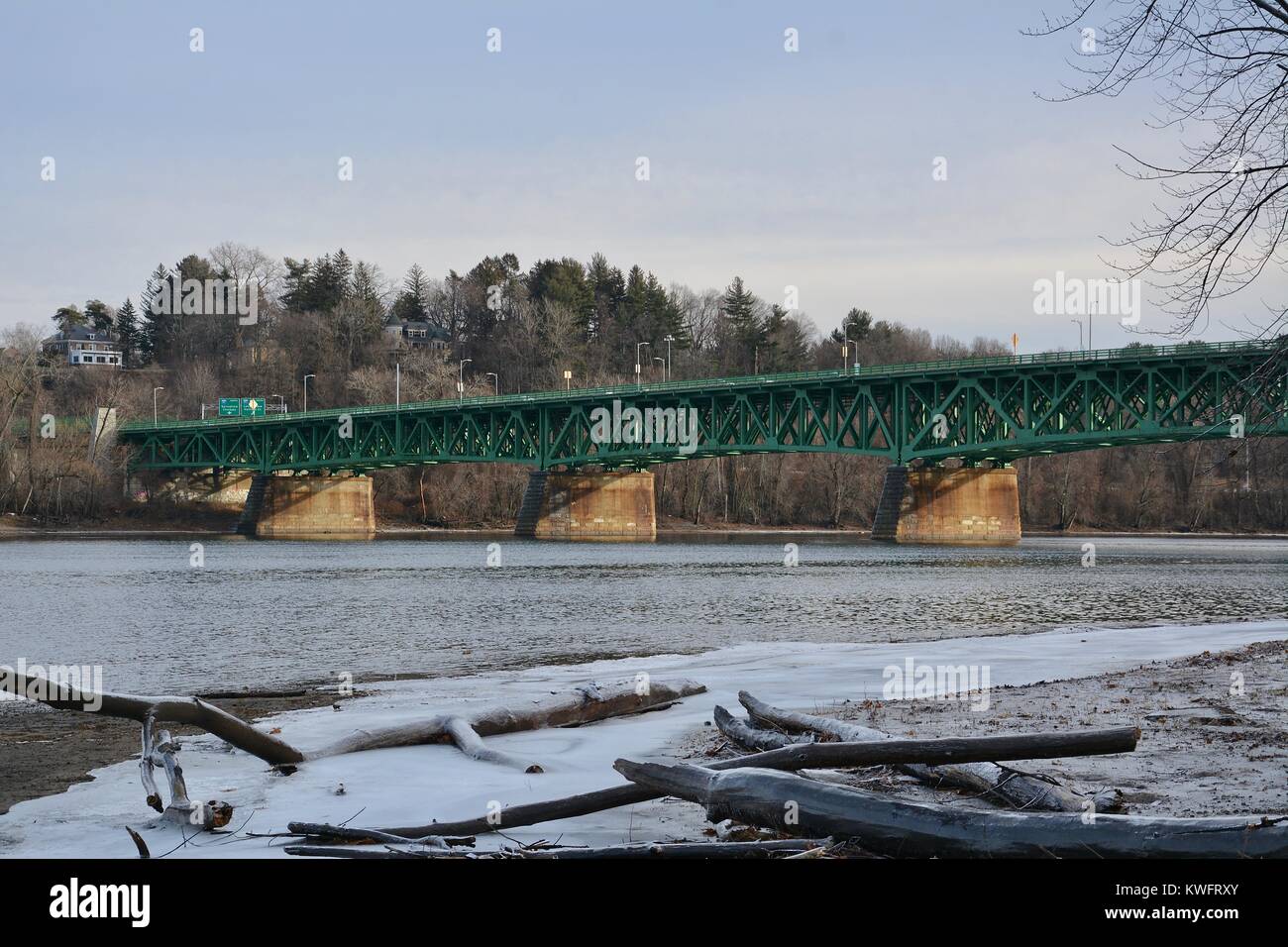 A bridge over the Connecticut River in Western Massachusetts between ...