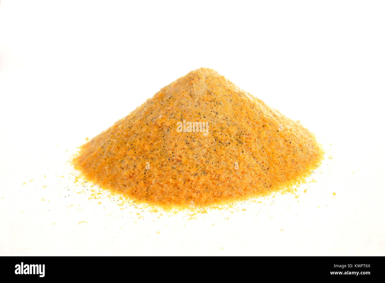 Complete vanilla powder on white background Stock Photo - Alamy