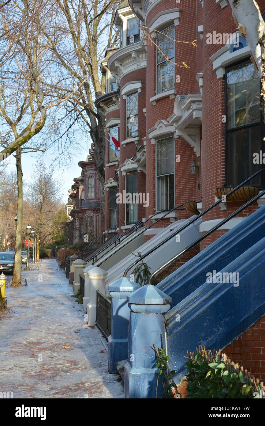 The iconic Mattoon Street Victorian Row House historic district in ...