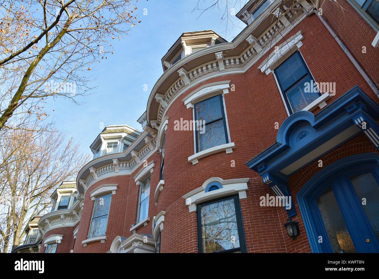 The iconic Mattoon Street Victorian Row House historic district in ...