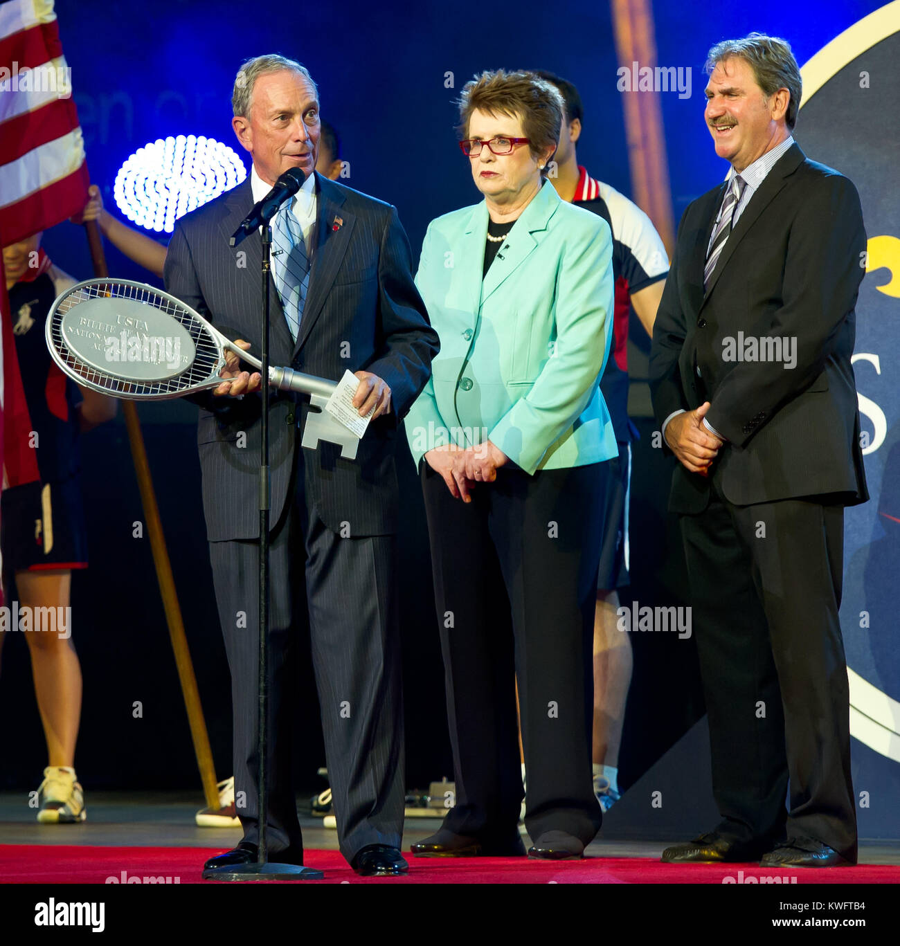 FLUSHING NY- AUGUST 26: Michael Bloomberg, Billie Jean King, David ...