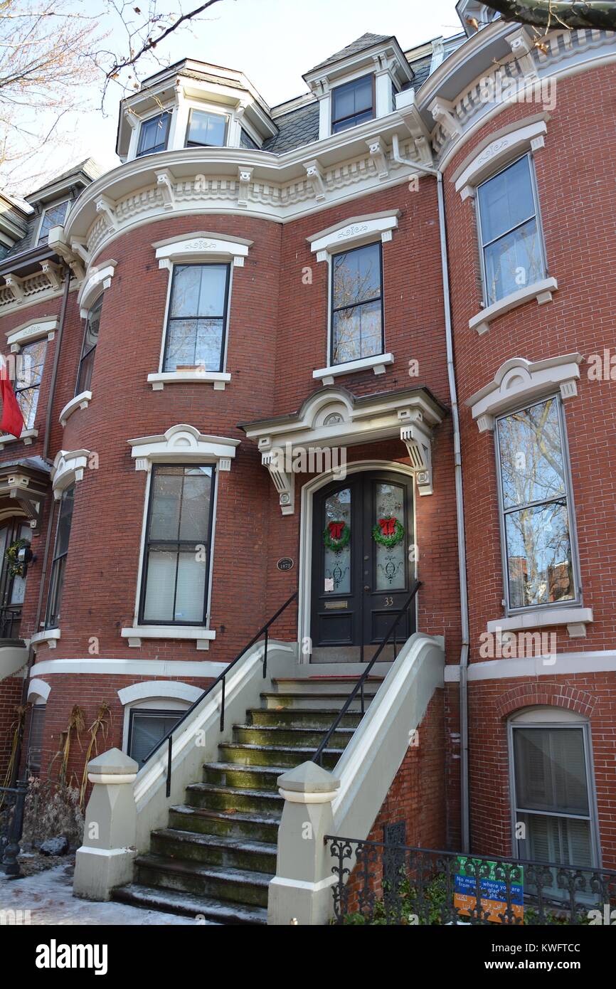 The iconic Mattoon Street Victorian Row House historic district in ...