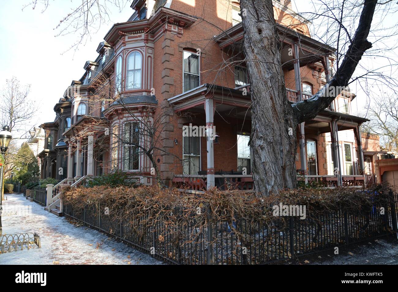 The iconic Mattoon Street Victorian Row House historic district in ...
