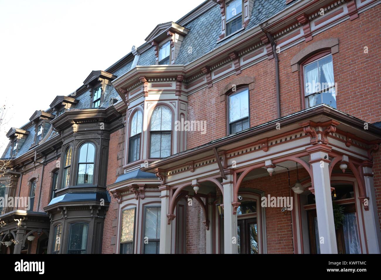 The iconic Mattoon Street Victorian Row House historic district in ...