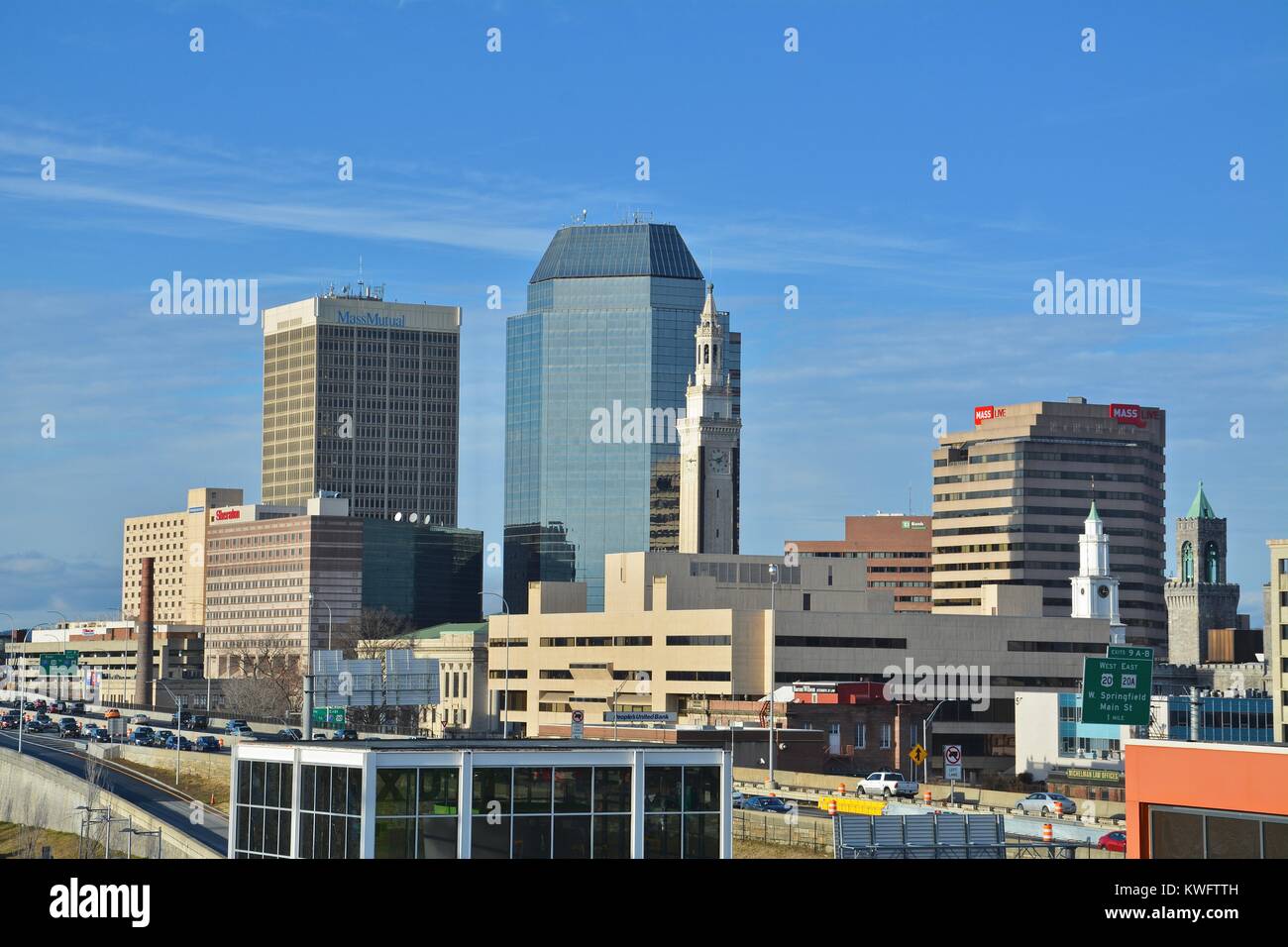 The Springfield Massachusetts skyline, showing the Metropolis of ...