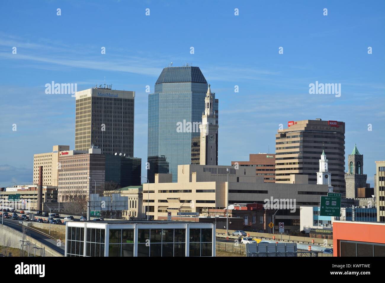 The Springfield Massachusetts skyline, showing the Metropolis of ...
