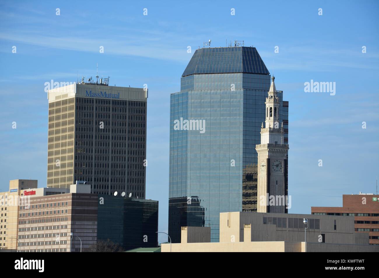 The Springfield Massachusetts skyline, showing the Metropolis of ...